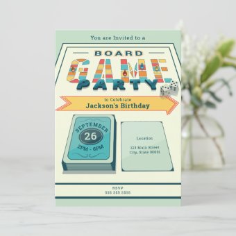 Board Game Party Invitation | Zazzle