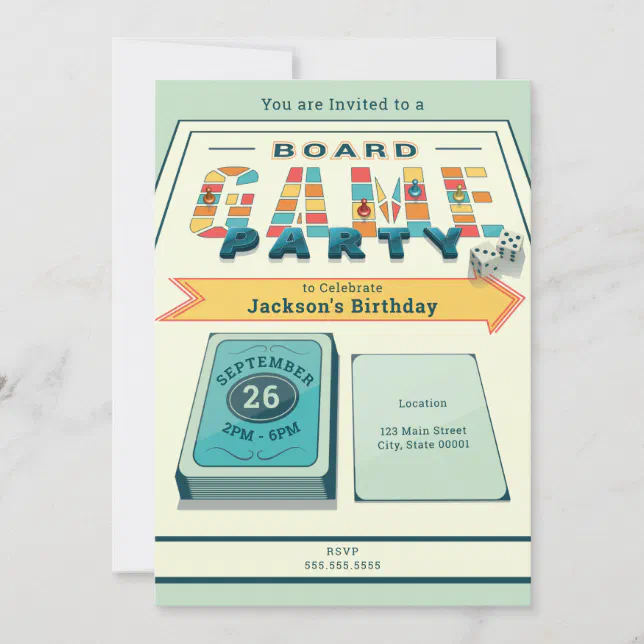 Board Game Party Invitation | Zazzle