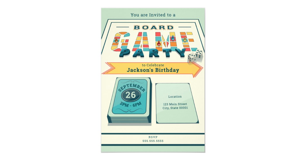 Board Game Party Invitation | Zazzle.com