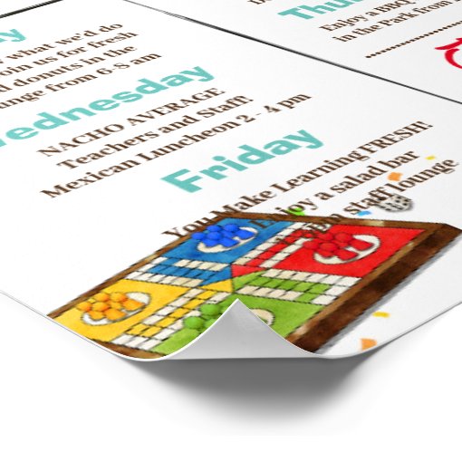 Board Games teacher appreciation week template Poster | Zazzle