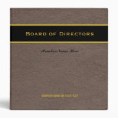 Board of Directors Faux Leather Gold and Black 3 Ring Binder | Zazzle
