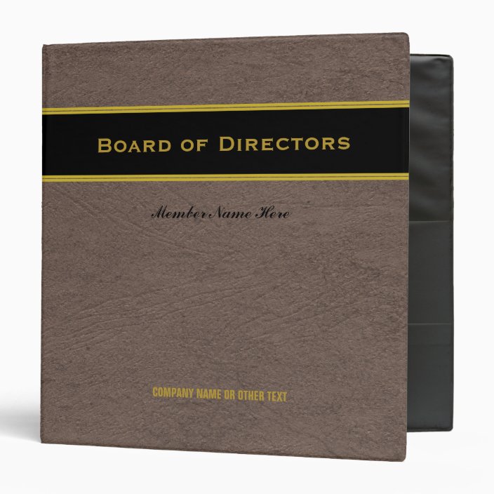 Board of Directors Faux Leather Gold and Black 3 Ring Binder | Zazzle.com