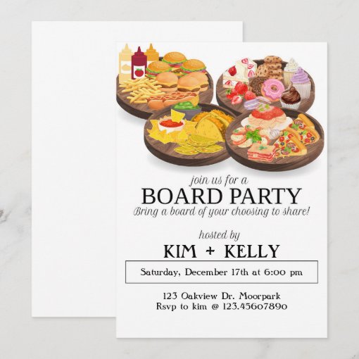 Board Party, Birthday Party, Charcuterie board, Invitation | Zazzle