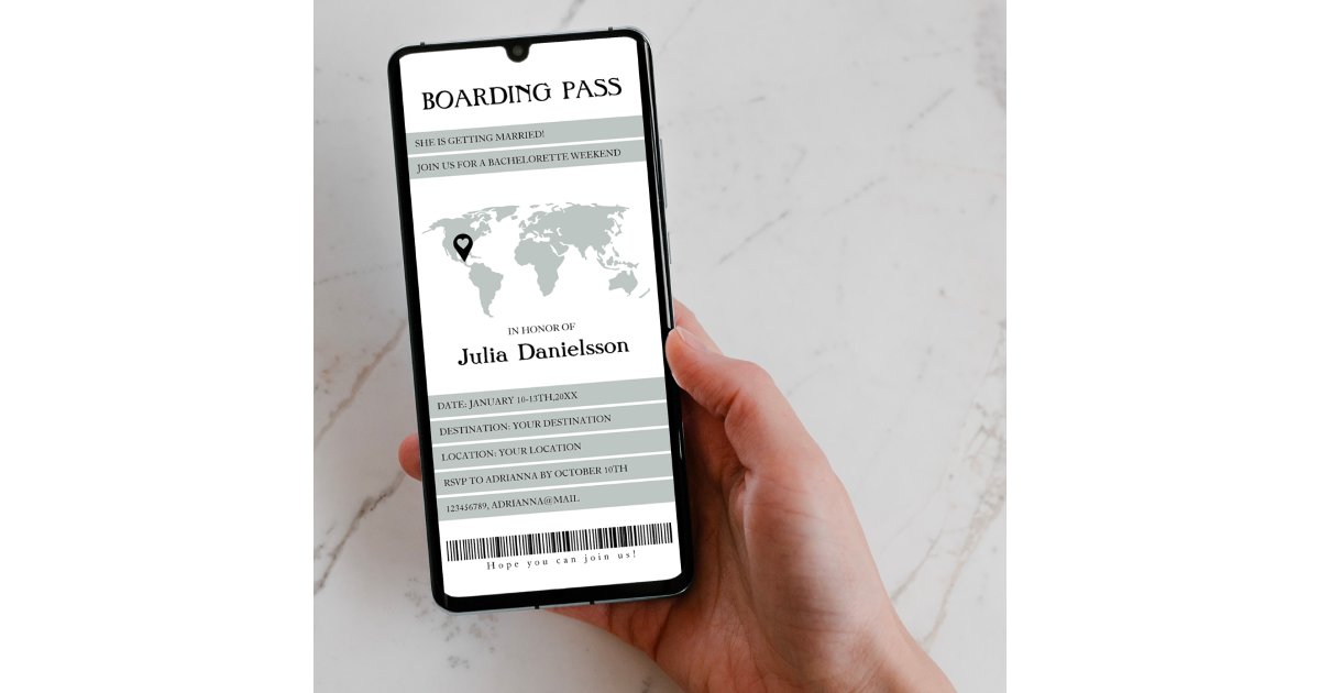 Boarding Pass Bachelorette Weekend Destination Invitation | Zazzle