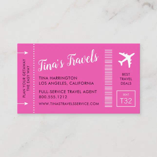 Boarding Pass business cards | Zazzle