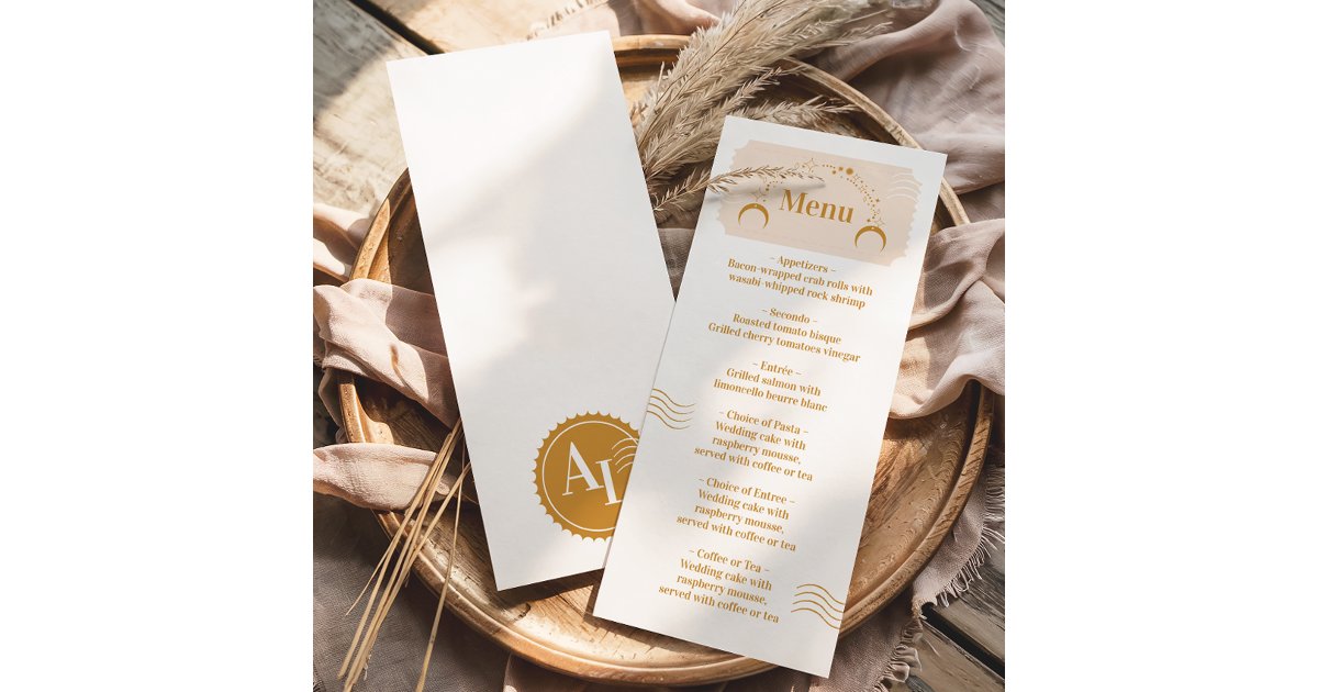 Boarding Pass Cosmic Wedding Destination Menu | Zazzle