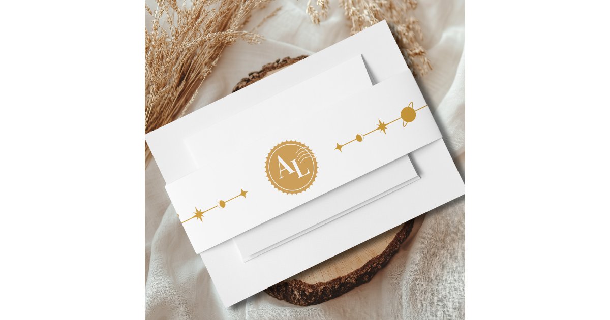 Boarding Pass Cosmic Wedding Invitation Belly Band | Zazzle