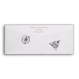 Boarding Pass Envelope with Passport Stamps & Map | Zazzle