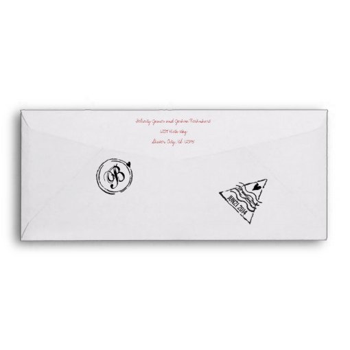Boarding Pass Envelope with Passport Stamps & Map | Zazzle