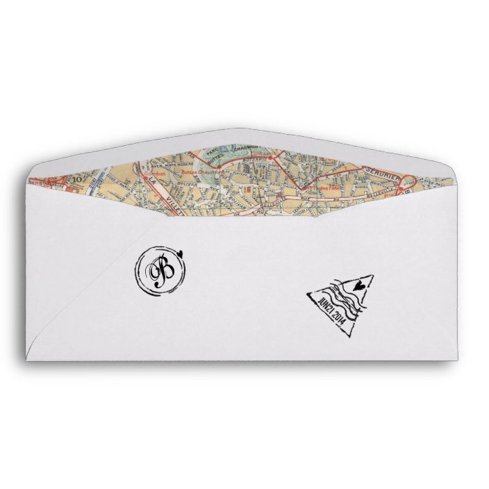Boarding Pass Envelope with Passport Stamps & Map | Zazzle.com