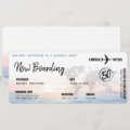 Boarding Pass Ocean Sunset 50th Birthday Party Invitation | Zazzle