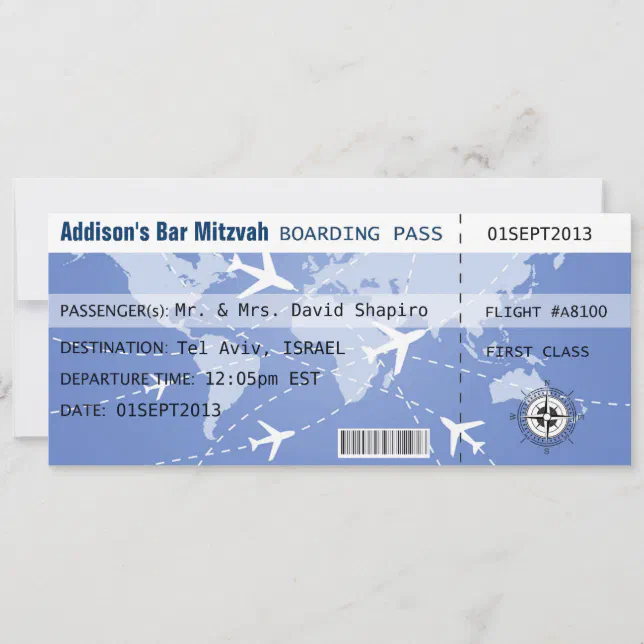 Boarding Pass Placecard | Zazzle