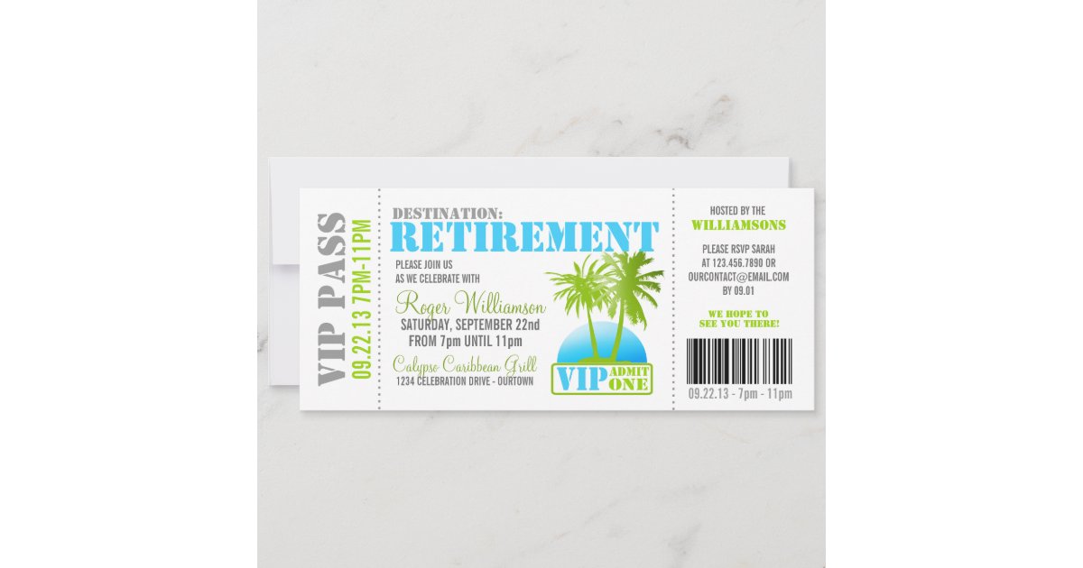 Boarding Pass Retirement Party Invitation | Zazzle.com