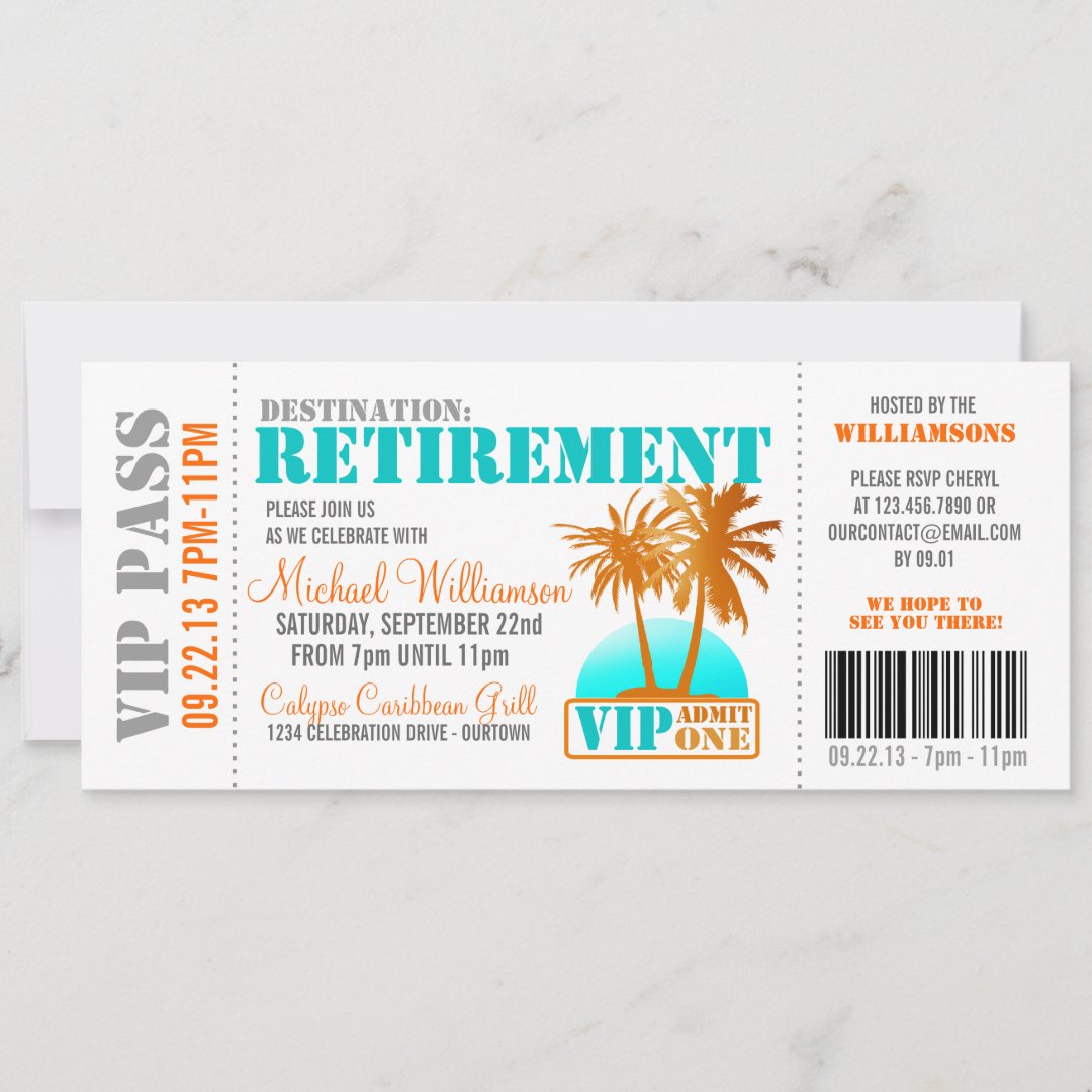 Boarding Pass Retirement Party Invitations | Zazzle