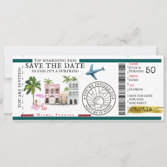 Boarding Pass | Surprise Destination Birthday Invitation | Zazzle