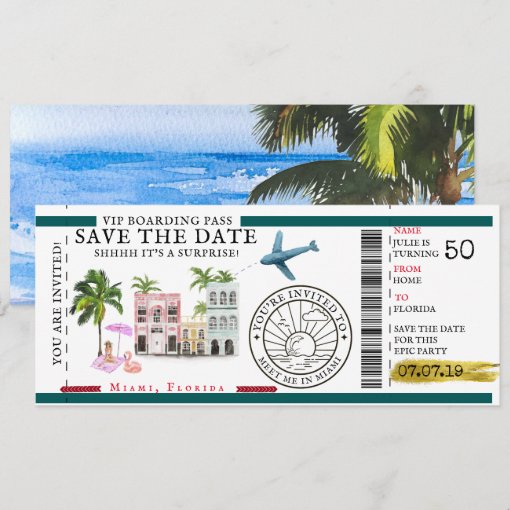 Boarding Pass | Surprise Destination Birthday Invitation | Zazzle