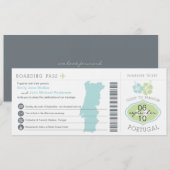 Boarding Pass to Portugal Wedding Invitation | Zazzle