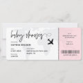 Boarding Pass Travel Baby Girl Baby Shower Invitation | Zazzle