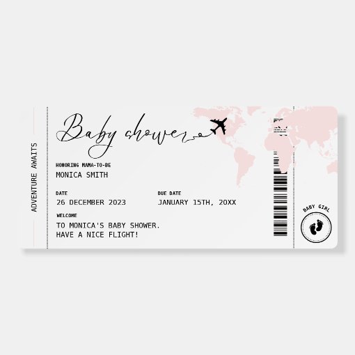 Boarding pass Travel Baby Shower Welcome Sign | Zazzle