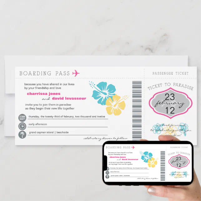Boarding Pass Wedding Invitation | Zazzle