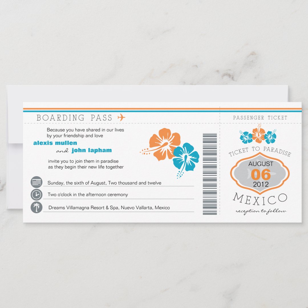 Boarding Pass Wedding Invitation | Zazzle
