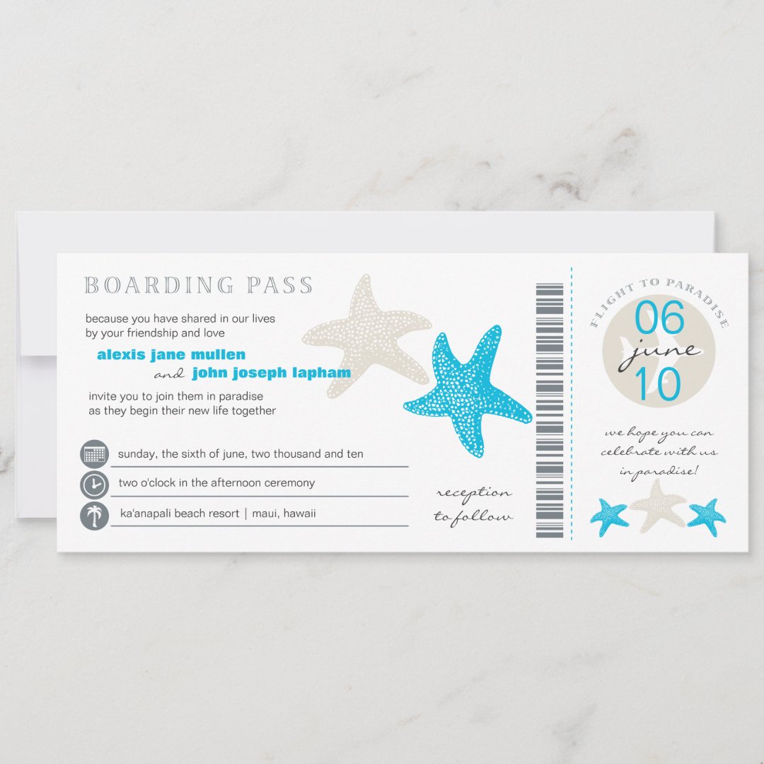 Boarding Pass Wedding Invitation | Zazzle