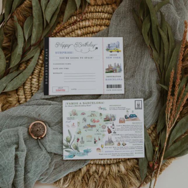 Boarding Pass | Weekend in Spain Invitation | Zazzle