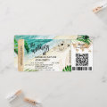 Boarding Pass World Map Island Beach RSVP QR code Invitation | Zazzle