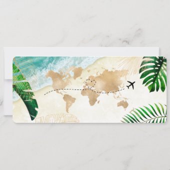 Boarding Pass World Map Island Beach RSVP QR code Invitation | Zazzle