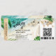 Boarding Pass World Map Island Beach RSVP QR code Invitation | Zazzle