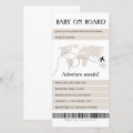 Boarding Pass World Map Travel Baby Shower Holiday Card | Zazzle