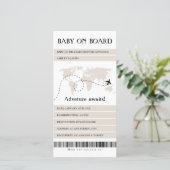Boarding Pass World Map Travel Baby Shower Holiday Card | Zazzle