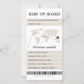 Boarding Pass World Map Travel Baby Shower Holiday Card | Zazzle