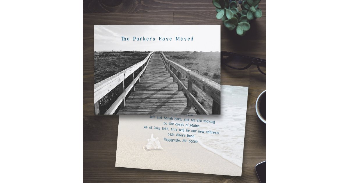 Boardwalk Coastal New Address Card | Zazzle