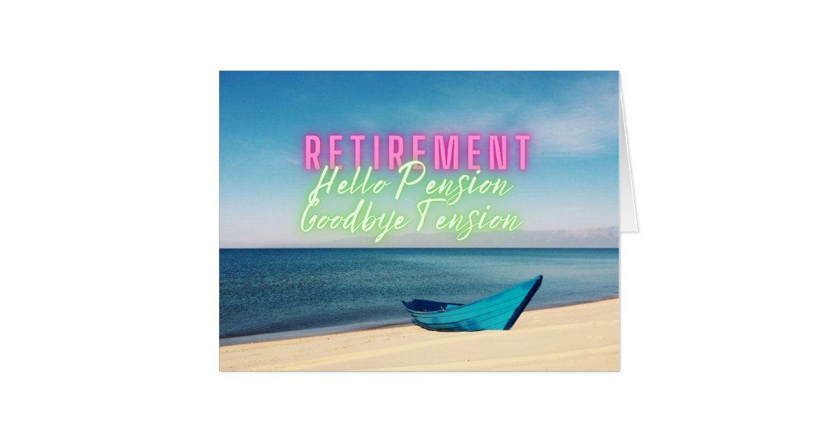 Boat and Beach Scene Retirement BIG Card | Zazzle