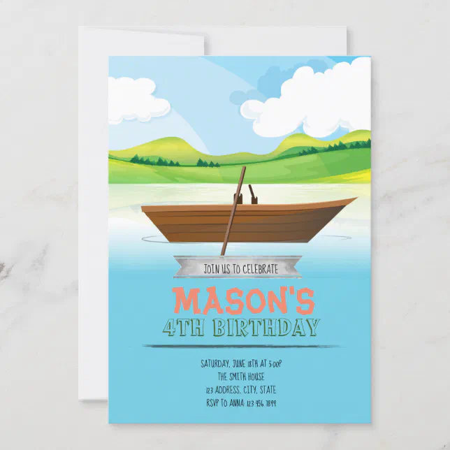 Boat Birthday party invitation | Zazzle