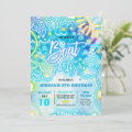 Boat Birthday Party Party At The Lake Tie Dye Glow Invitation | Zazzle