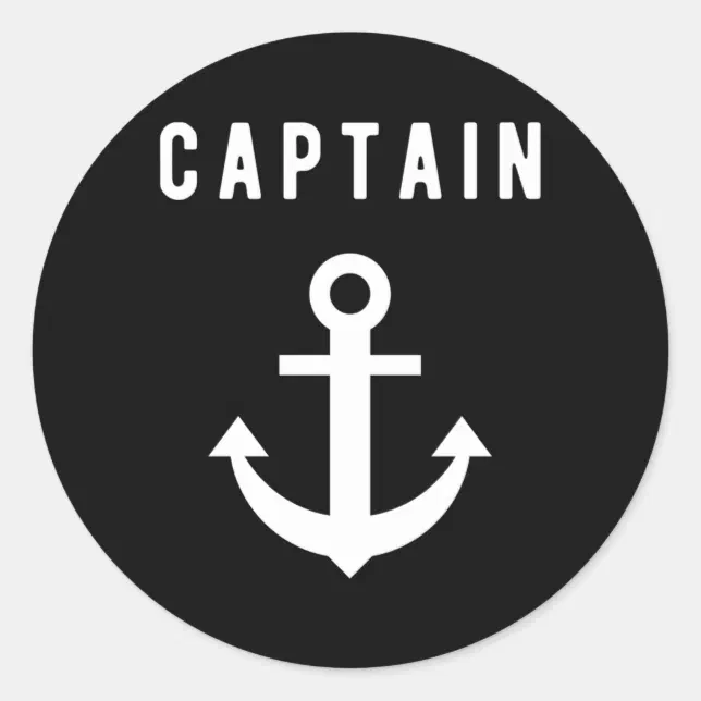 Boat Captain Anchor Sailer Sea Shipmaster Classic Round Sticker | Zazzle