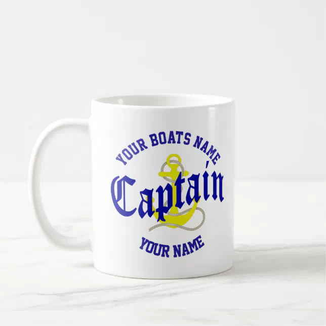 Boat Captain and anchor Coffee Mug | Zazzle