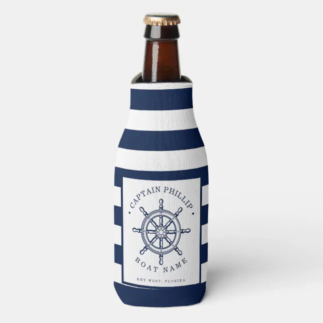 Boat Captain Customized Bottle Cooler | Zazzle