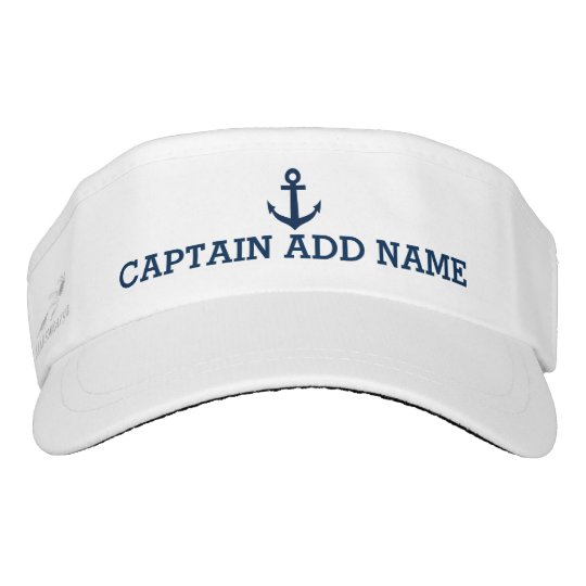 Boat captain hats | nautical anchor sun visor cap | Zazzle.com