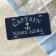 Boat Captain Name Nautical Anchor Navy Blue License Plate | Zazzle
