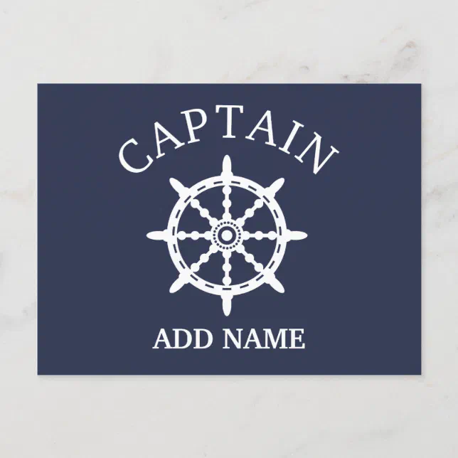 Boat Captain (Personalize Captain's Name) Postcard | Zazzle
