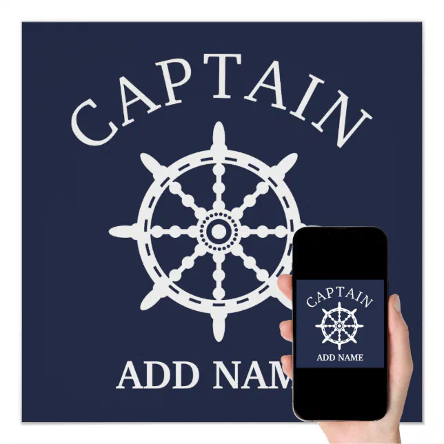 Boat Captain (Personalize Captain's Name) Poster | Zazzle