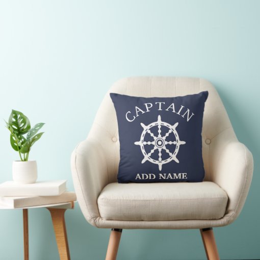 Boat Captain (Personalize Captain's Name) Throw Pillow | Zazzle