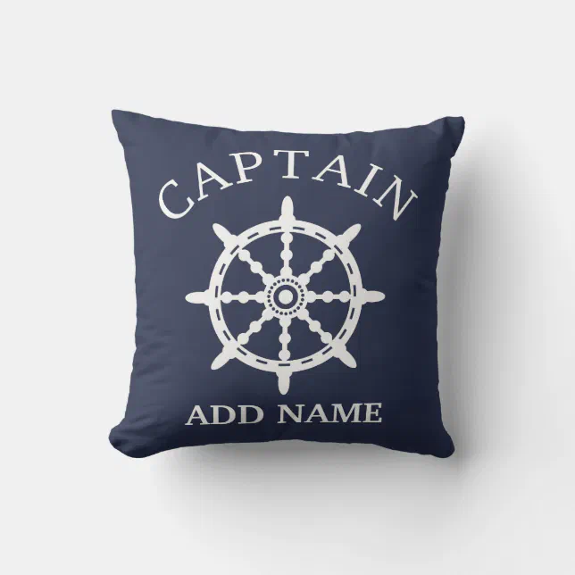 Boat Captain (Personalize Captain's Name) Throw Pillow | Zazzle