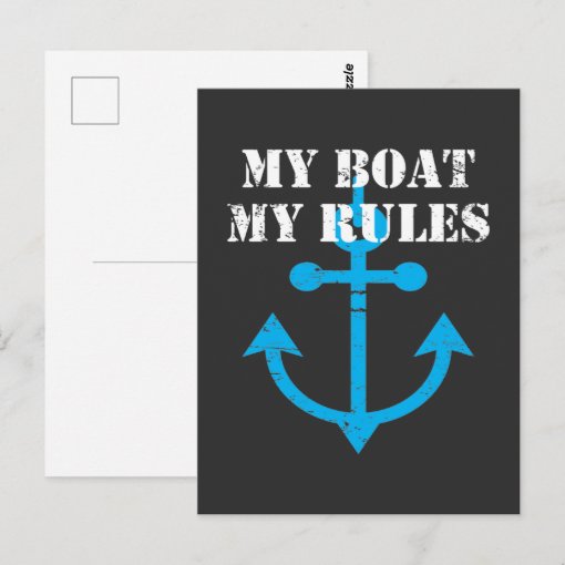 Boat Captain Statement Boating Humor Anchor Postcard | Zazzle