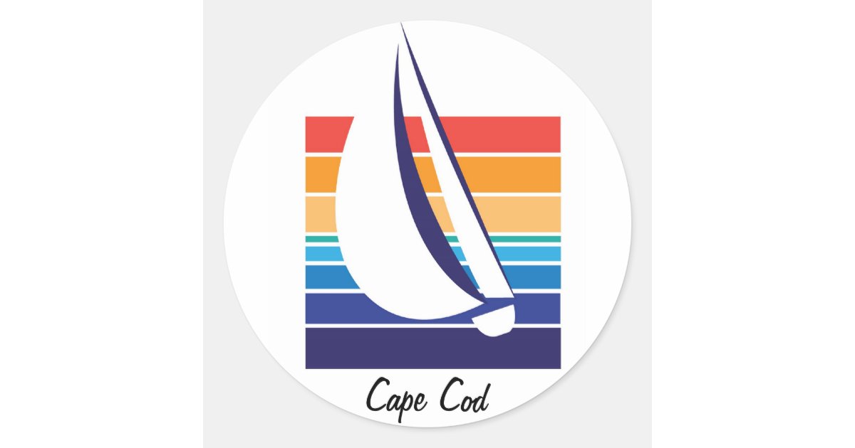 Boat Color Square_Cape Cod sticker | Zazzle