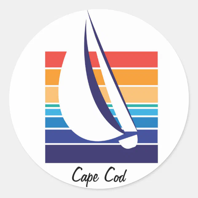 Boat Color Square_Cape Cod sticker | Zazzle
