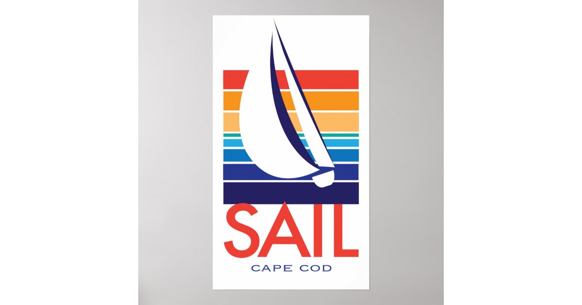 Boat Color Square_SAIL Cape Cod poster | Zazzle